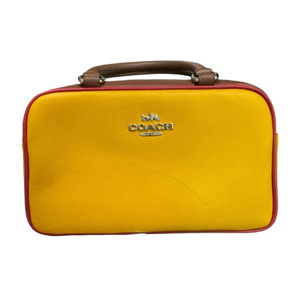 Coach | Bags | Coach Mini Satchel In Signature Colorblock Yellow Gold ...